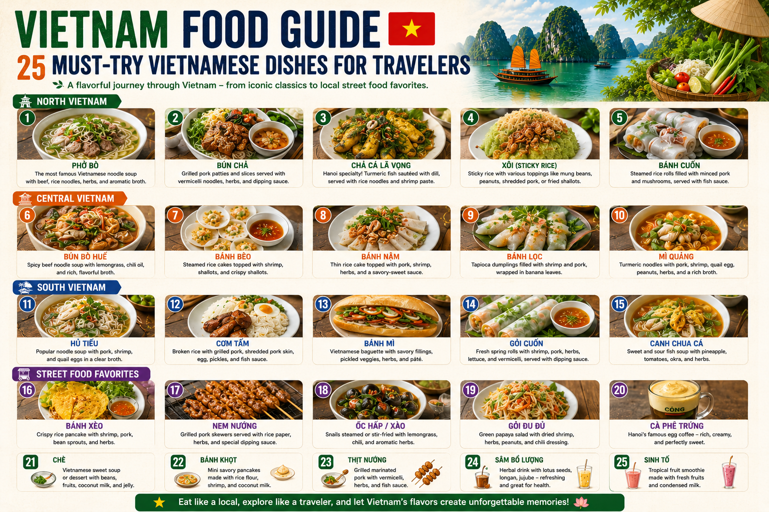 Vietnam Food Guide: 25 Must-Try Vietnamese Dishes for Travelers